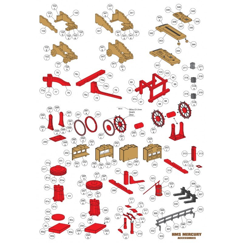 Lasercut Detail Set - HMS Mercury